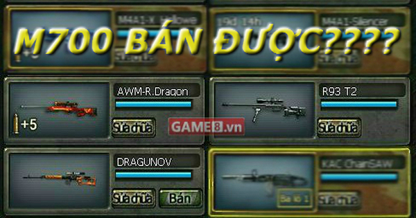 Đột Kích: Có hay không việc M700 - Vũ khí sniper mặc định có thể bán được?