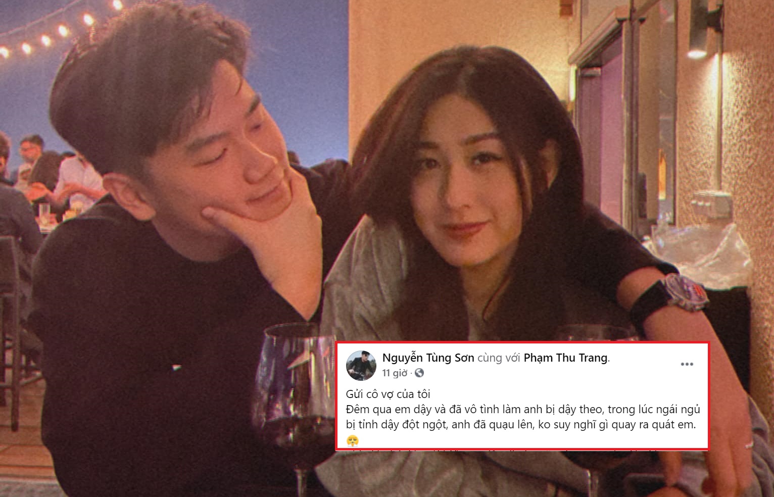 Tùng Sơn viết tâm thư gửi Trang Lou: "Anh thấy rất may mắn và tự hào ...