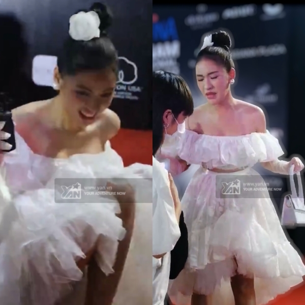 "Hotgirl trứng rán" liên tục ngã "sõng soài" trên thảm đỏ khiến khán giả ngao ngán: Không bản ...