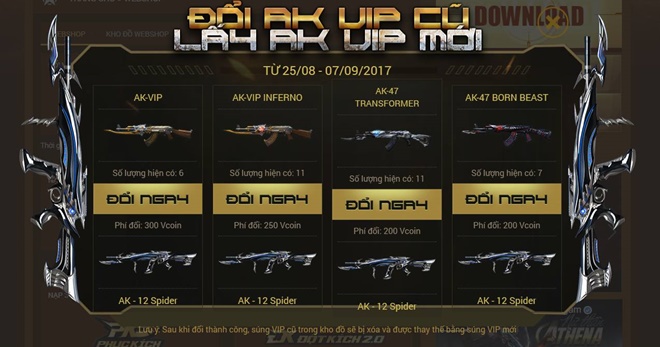 Sự kiện đổi AK VIP "cũ" lấy AK12-Knife Iron Spider: Vũ khí VIP HOT nhất ...